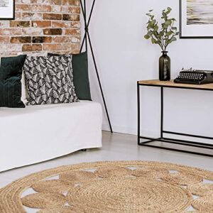 Round Braided Jute Rug (4 x 4 Ft)