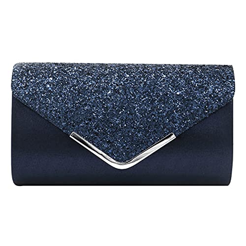 Miss Chow Glittered Envelope Clutch Purse Sequined Evening Bag Lustrous Party Handbag Shiny Shoulder Bag