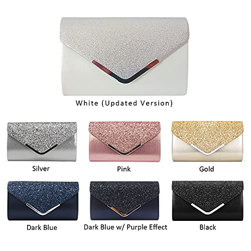 Miss Chow Glittered Envelope Clutch Purse Sequined Evening Bag Lustrous Party Handbag Shiny Shoulder Bag