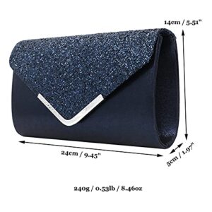 Miss Chow Glittered Envelope Clutch Purse Sequined Evening Bag Lustrous Party Handbag Shiny Shoulder Bag