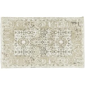 vintage jute area rug, bohemian style home décor (grey, 3 x 5 feet)