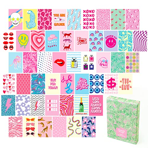 Cloncep Design Preppy Room Decor Collage Kit, 50 PCS, 4x6 Inch, Preppy Decor for Wall, Preppy Wall Collage, Preppy Pictures for Wall, Aesthetic Wall Art