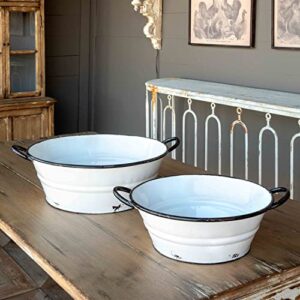 park hill collection ecm90053 enamel painted farm tubs, set of 2