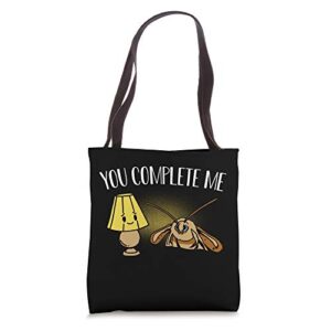 you complete me moth meme mole lamp gift tote bag