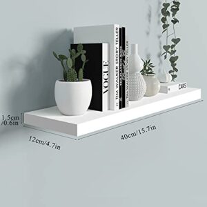 CITLOW 3 Pack Floating Wood Shelves,Wall Mounted Shelves,Display Storage Shelf,Home Decor Photo Display Ledges,Organizer Shelf for Living Room/Bedroom/Bathroom/Kitchen,White