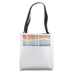 l2ap retro the future is inclusive slp teacher appreciation tote bag