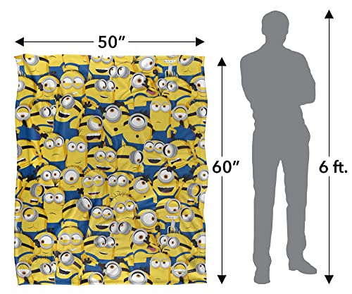 Minions Blanket, 50"x60", Minion Group Silky Touch Sherpa Back Super Soft Throw Blanket