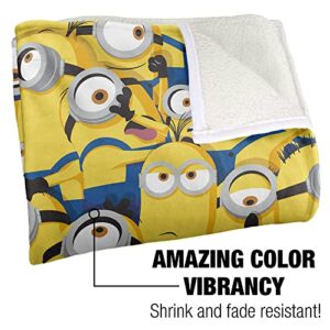 Minions Blanket, 50"x60", Minion Group Silky Touch Sherpa Back Super Soft Throw Blanket