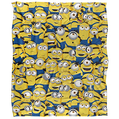 Minions Blanket, 50"x60", Minion Group Silky Touch Sherpa Back Super Soft Throw Blanket