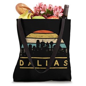 Dallas Skyline Retro Vintage Sunset Souvenir Tote Bag