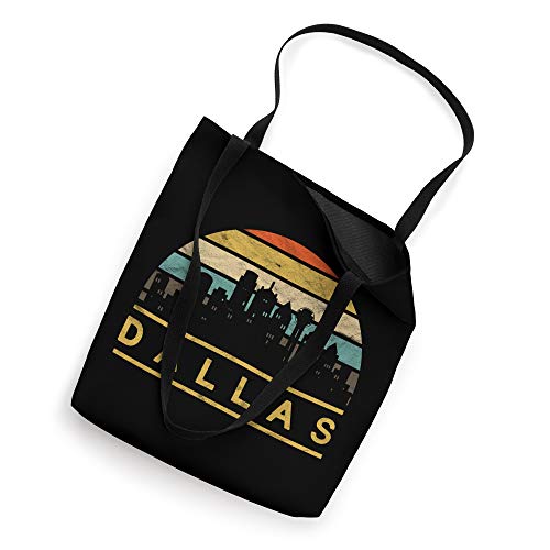 Dallas Skyline Retro Vintage Sunset Souvenir Tote Bag