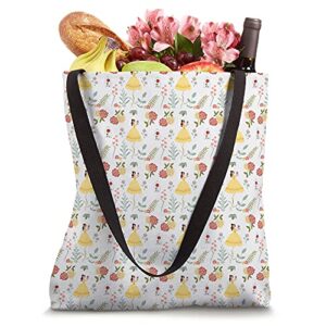 Disney Princess Belle and Enchanted Rose Print Tote Bag