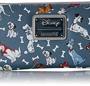 Loungefly Disney Dogs Wallet Zip Around Clutch Faux Leather (Grey)