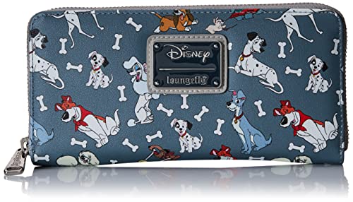 Loungefly Disney Dogs Wallet Zip Around Clutch Faux Leather (Grey)