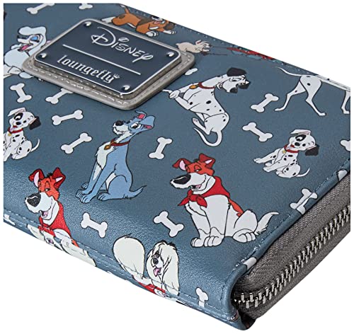 Loungefly Disney Dogs Wallet Zip Around Clutch Faux Leather (Grey)