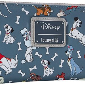 Loungefly Disney Dogs Wallet Zip Around Clutch Faux Leather (Grey)