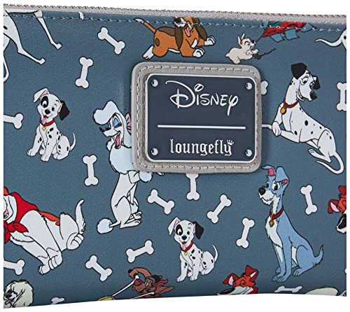 Loungefly Disney Dogs Wallet Zip Around Clutch Faux Leather (Grey)