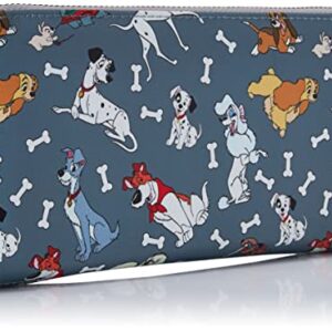 Loungefly Disney Dogs Wallet Zip Around Clutch Faux Leather (Grey)