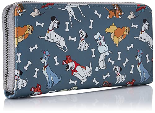 Loungefly Disney Dogs Wallet Zip Around Clutch Faux Leather (Grey)