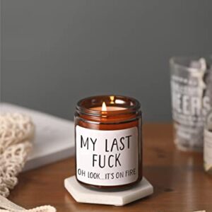 Funny Gifts for Women,My Last F Scented Soy Candle for Her Him, Funny Birthday Gift for Friends BFF, Bestie