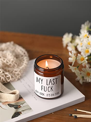 Funny Gifts for Women,My Last F Scented Soy Candle for Her Him, Funny Birthday Gift for Friends BFF, Bestie