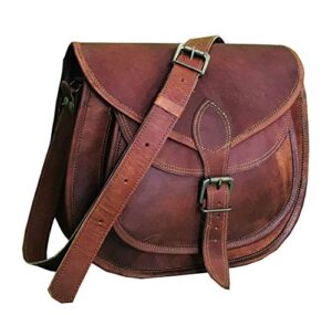 13 inch vintage crossbody bags, vintage leather satchel for women, saddlebag purses for women, leather saddle purse, women’s travel purse, brown crossbody bag, purse for women, crossbody purse