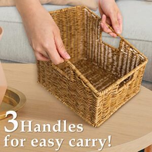 myHomeBody Wicker Home Organizer Basket | Office Organization as Book Holder, Desk Organizer, Magazine Holder | Home Organization | Wicker Baskets for Storage & Organization | Tan, 1pc