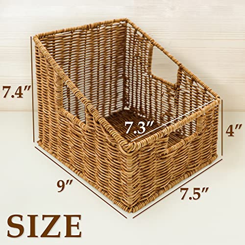 myHomeBody Wicker Home Organizer Basket | Office Organization as Book Holder, Desk Organizer, Magazine Holder | Home Organization | Wicker Baskets for Storage & Organization | Tan, 1pc