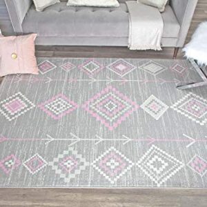 CosmoLiving by Cosmopolitan BR15E Native Blush Moroccan Tribal Area Rug 8'9" x 12'