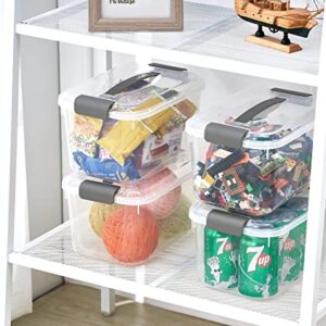 ZHENFAN 5.5 Qt Clear Storage Latch Box/Bin with Lids, 6-Pack Plastic Organize Bins with Handle