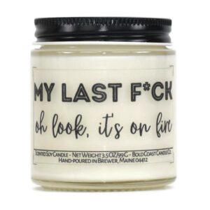 my last f*ck, oh look it’s on fire soy candle (lemon pound cake, 3.5 oz)