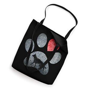 German Shepherd Paws Dog Lovers Red Heart Gift Tote Bag