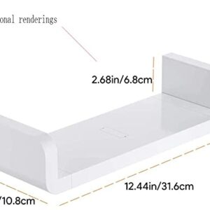 Floating Shelf Wall Shelf, no Drilling, U-Shaped Bathroom Storage Box Display Picture Wall Hanging, Used for Home Decoration/Kitchen/Bathroom Storage Shelf (White)