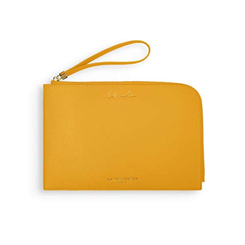 KATIE LOXTON Hello Sunshine Womens Vegan Leather Secret Message Pouch Clutch Ochre