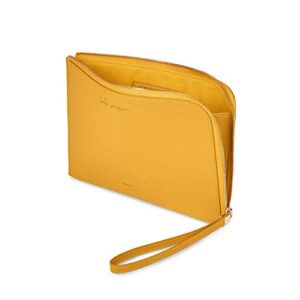 KATIE LOXTON Hello Sunshine Womens Vegan Leather Secret Message Pouch Clutch Ochre