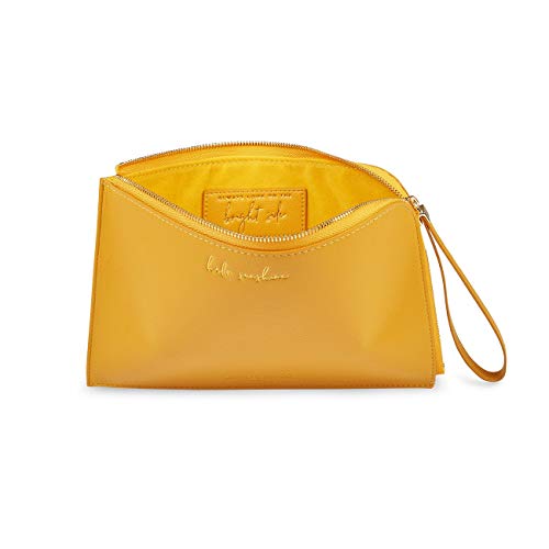 KATIE LOXTON Hello Sunshine Womens Vegan Leather Secret Message Pouch Clutch Ochre