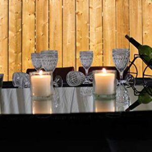 White Votive Candles in Clear Glass Jar 24 Hour Long Burning Time Decorative 1 Day Candle Cups Unscented for Dinner Wedding Centerpieces -6 Pack