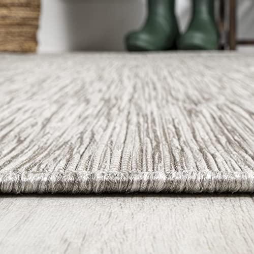 JONATHAN Y TSN100E-5 Ethan Modern Flatweave Solid -Indoor/Outdoor Area Rug, Casual, Contemporary, Coastal Easy-Cleaning,Bedroom,Kitchen,Backyard,Patio,Non Shedding, Light Gray, 5 X 8