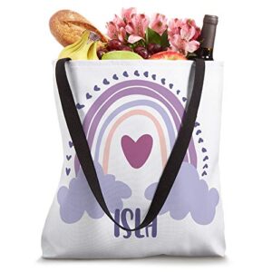 Isla Personalized Custom Name Rainbow Cute Colorful Tote Bag