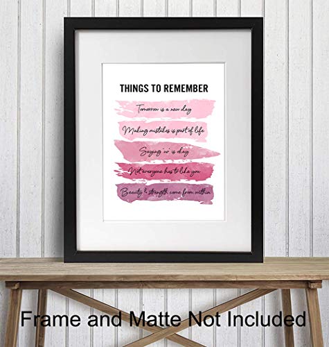 Positive Inspirational Quotes Wall Decor - Uplifting Encouragement Gifts for Women, Girls, Teens, Daughter, BFF, Best Friend - Pink Motivational Wall Art Poster for Home Office, Bedroom, Bathroom