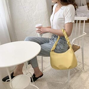 Tote Bag for Women Soft PU Leather Shoulder Bags Fashion Hobo Bags Large Capacity Purse and Handbags (Yellow)