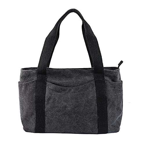 JJDreams Canvas Tote Bag for Women Casual Large School Shoulder Bag Top Handle Shopper Handbag Daily Purse for Women，Grey