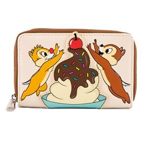 loungefly disney chip and dale cherry on top faux leather wallet