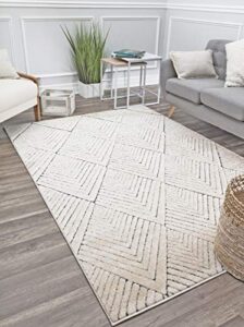 cosmoliving by cosmopolitan area rug, 8’0″x10’0″, alabaster