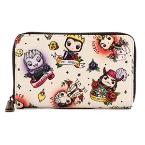 Loungefly POP Disney Villains Tattoo All Over Print Faux Leather Wallet