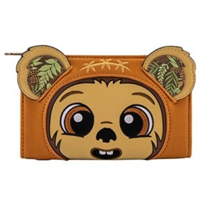 loungefly star wars wicket ewok cosplay faux leather wallet