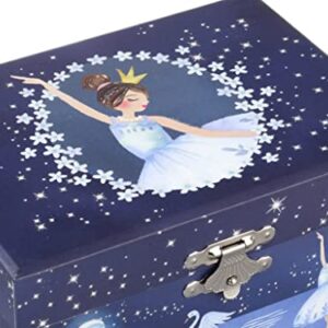 Jewelkeeper Girl's Musical Jewelry Storage Box with Spinning Ballerina, Glitter Design, Swan Lake Tune