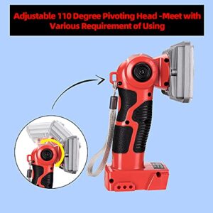 Cordless LED Work Light for Milwaukee, WaxPar 18W 900LM-2000LM Jobsite Light Powered by Milwaukee 14.4-20v max M18 Li-ion Battery with 5V 2.1A USB & 3 Modes Setting & 110 Degree Pivoting