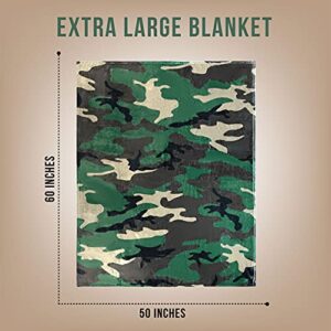 Camouflage Throw Blanket, Extra-Large Super-Soft Camo Blanket for Men, Women, Boys and Girls, Teens, Children, Lightweight Fleece Cammo Blanket (50in x 60in) Warm Plush and Cozy Throw for Bed or Couch