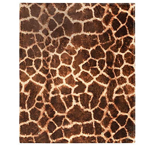 Giraffe Print Throw Blanket, Adorable Super-Soft Extra-Large Giraffe Blanket for Women, Girls, Teens and Children, Cute Fleece Giraffe Throw (50in x 60in) Warm Plush and Cozy Throw for Sofa or Couch